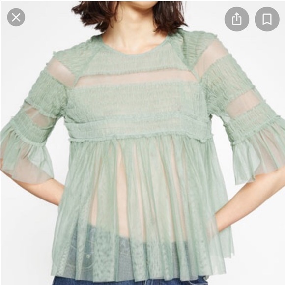 Zara | Tops | Nwt Zara Sheer Mesh Top | Poshmark